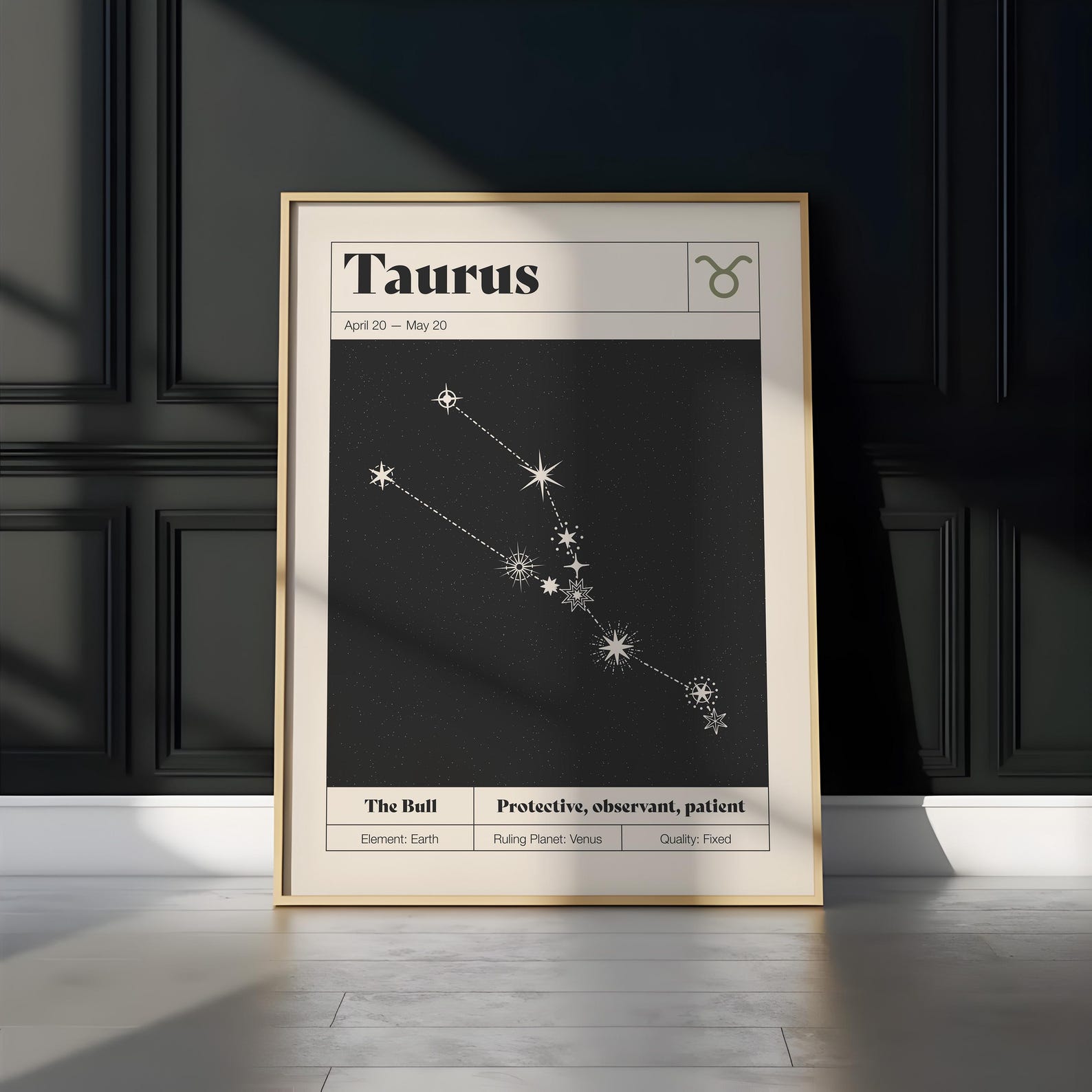 Taurus Star Constellation Art Print | Zodiac Astrology Poster (instant ...