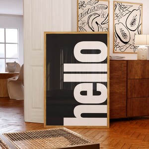 Hello Print | Typography Poster | Trendy Wall Art | Retro Type Poster ...