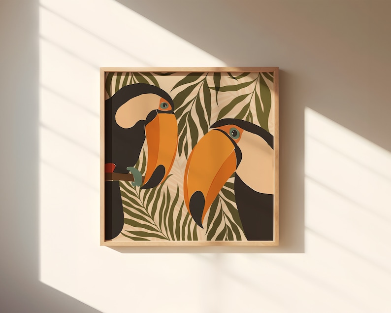 Tropical Toucans Art Print Jungle Wall Art Botanical Poster Toco Toucan ...