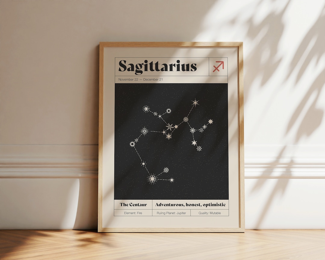 Sagittarius Star Constellation Art Print | Zodiac Constellation Art ...