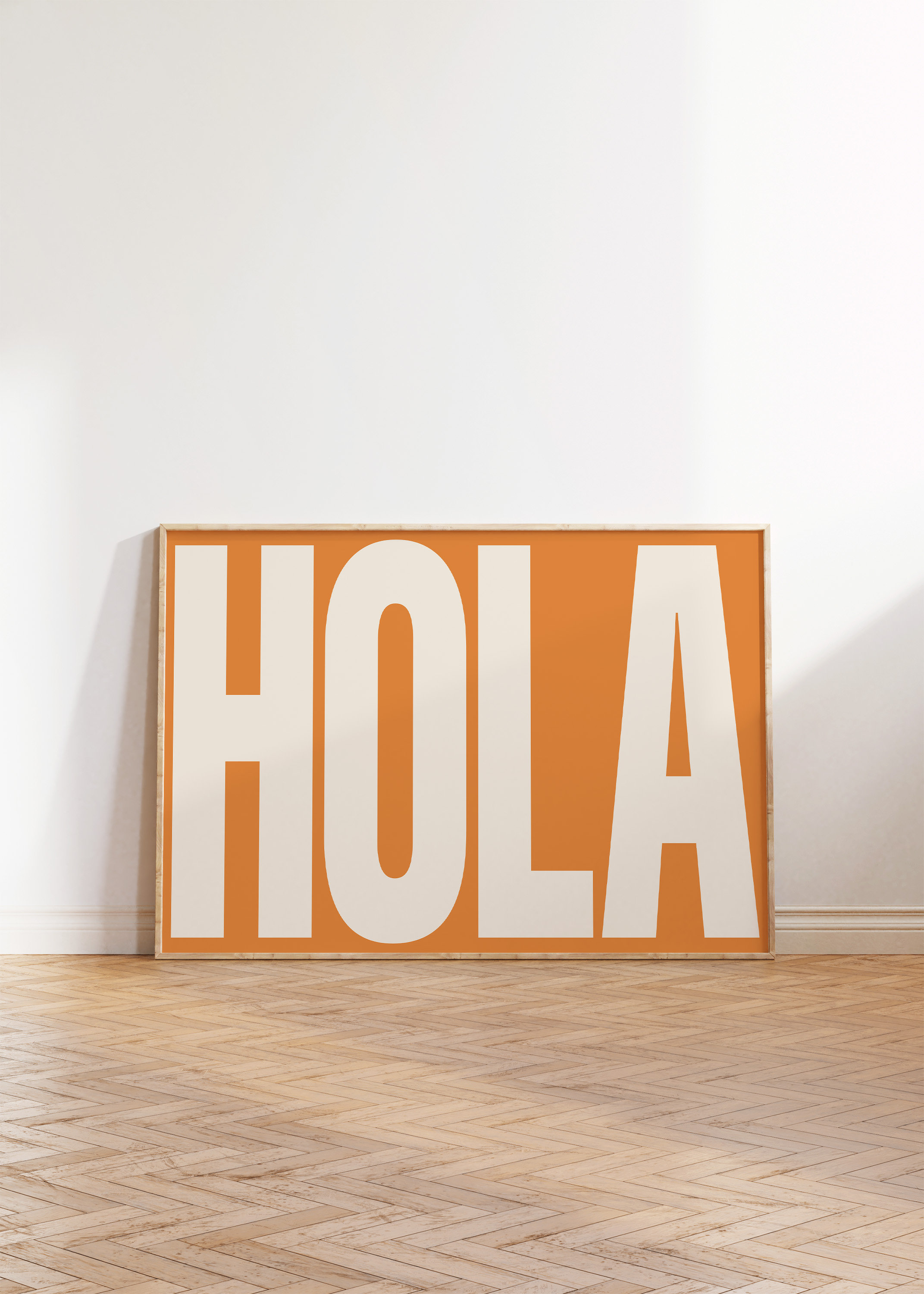 Hola Print Typography Poster Trendy Wall Art Retro Spanish Poster ...
