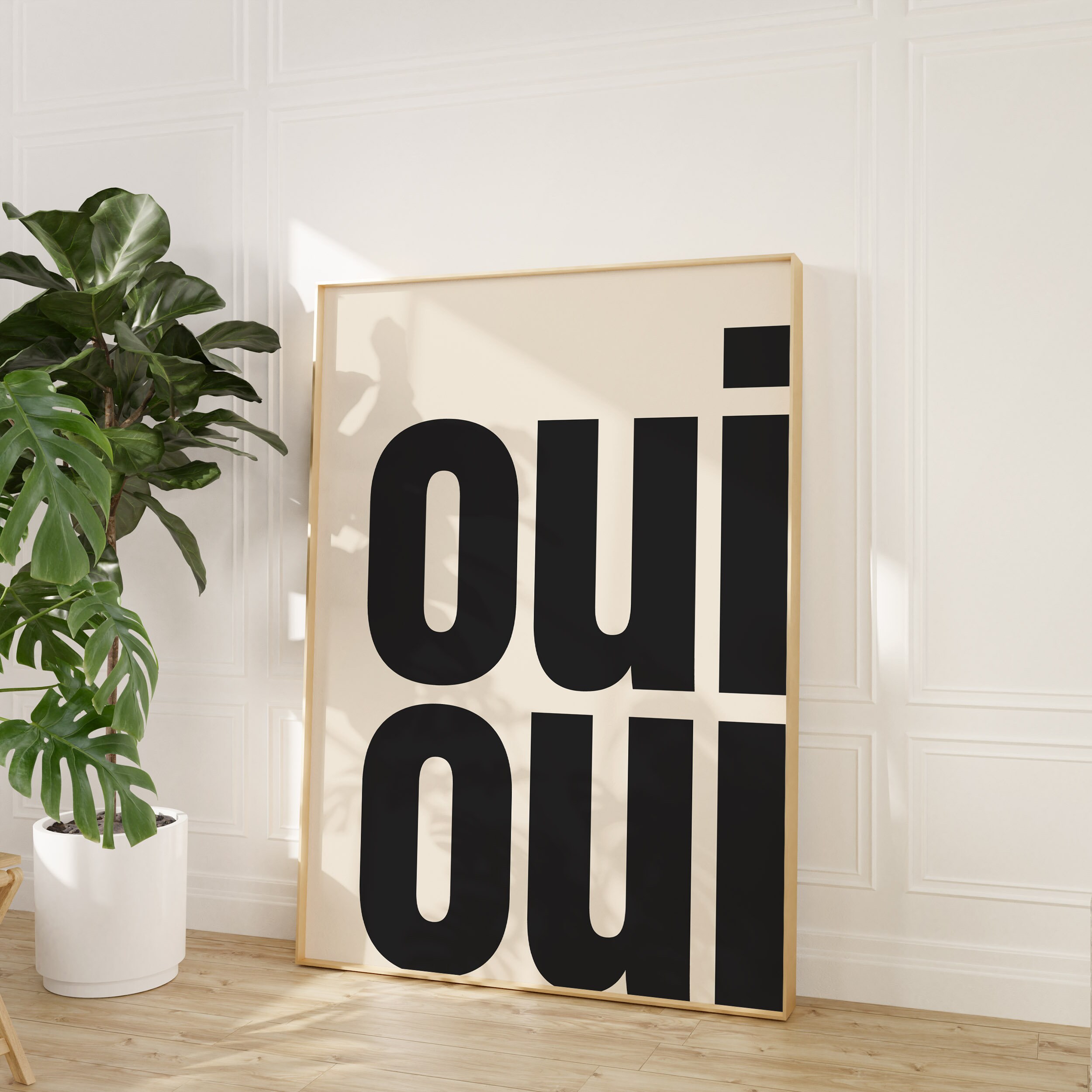 Oui Oui Typography Print | French Retro Wall Art (digital Download) - Etsy
