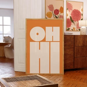 OH HI Print | Modern Typography Poster | Trendy Wall Art | Bold Type ...