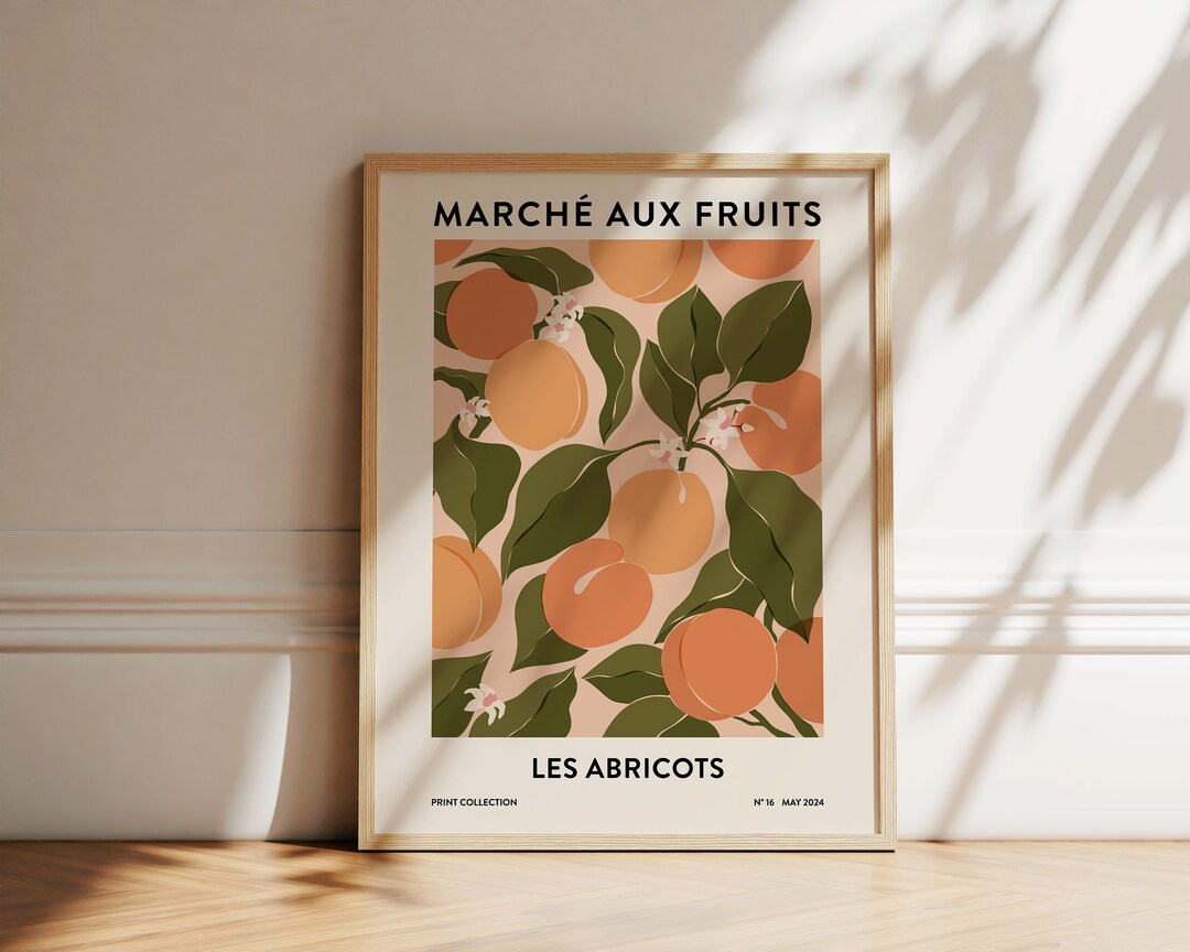 Apricots Botanical Art Print | Bohemian Kitchen Decor (digital Download ...