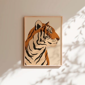 Tiger Art Print | Jungle Wall Art | Modern Boho Artwork | Big Cat ...