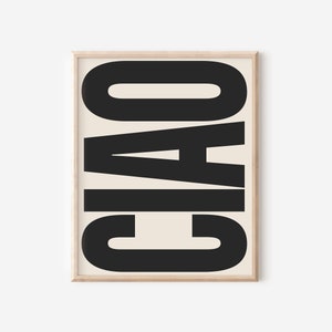 Ciao Print | Typography Poster | Trendy Wall Art | Italian Retro Poster ...