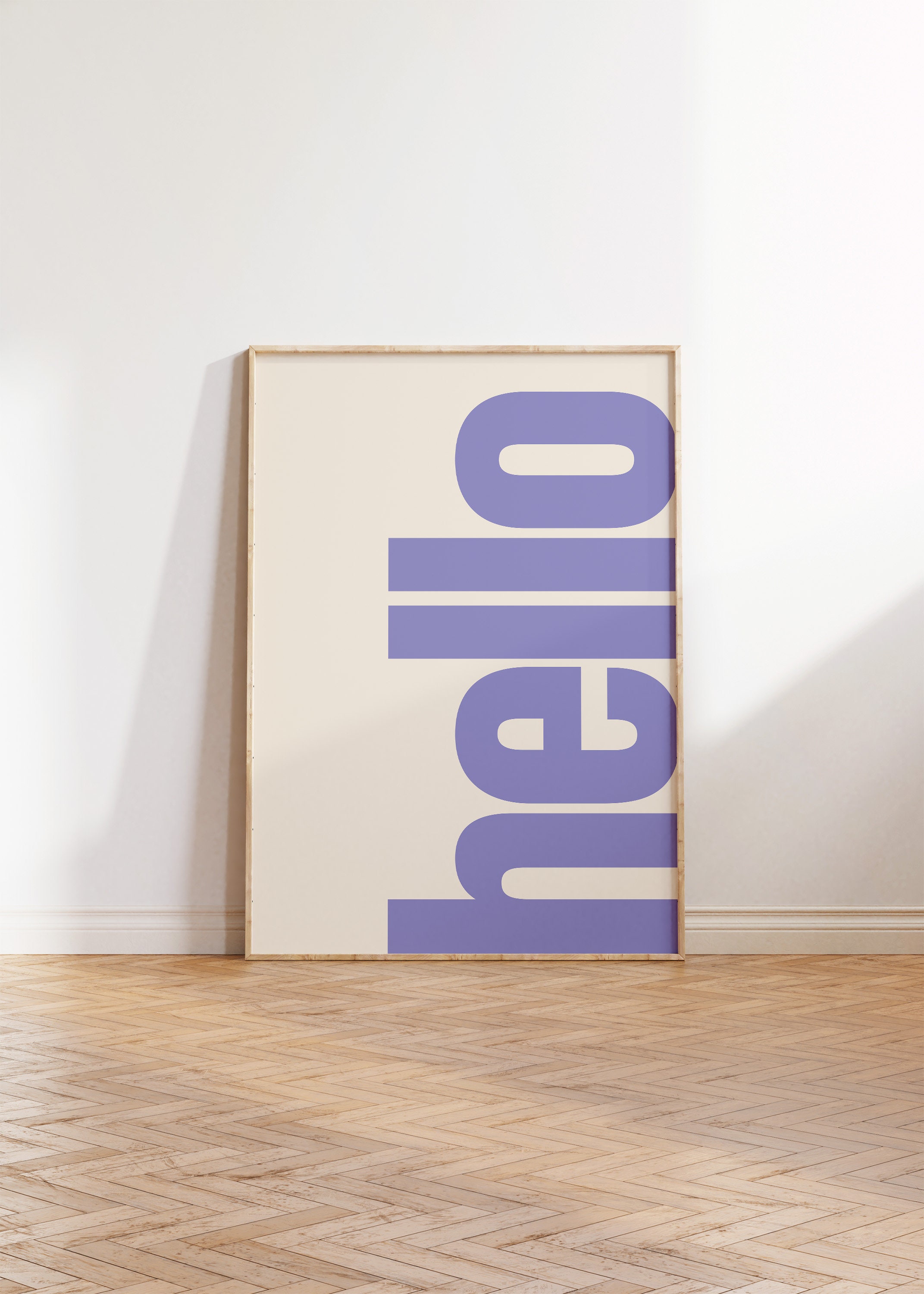 Hello Print Typography Poster Trendy Wall Art Retro Type Poster Neutral ...