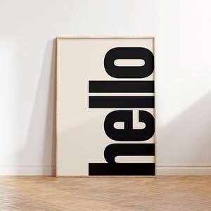 Hello Print | Typography Poster | Trendy Wall Art | Retro Type Poster ...