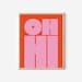 OH HI Typography Print | Modern Pink on Red Poster (digital Download ...