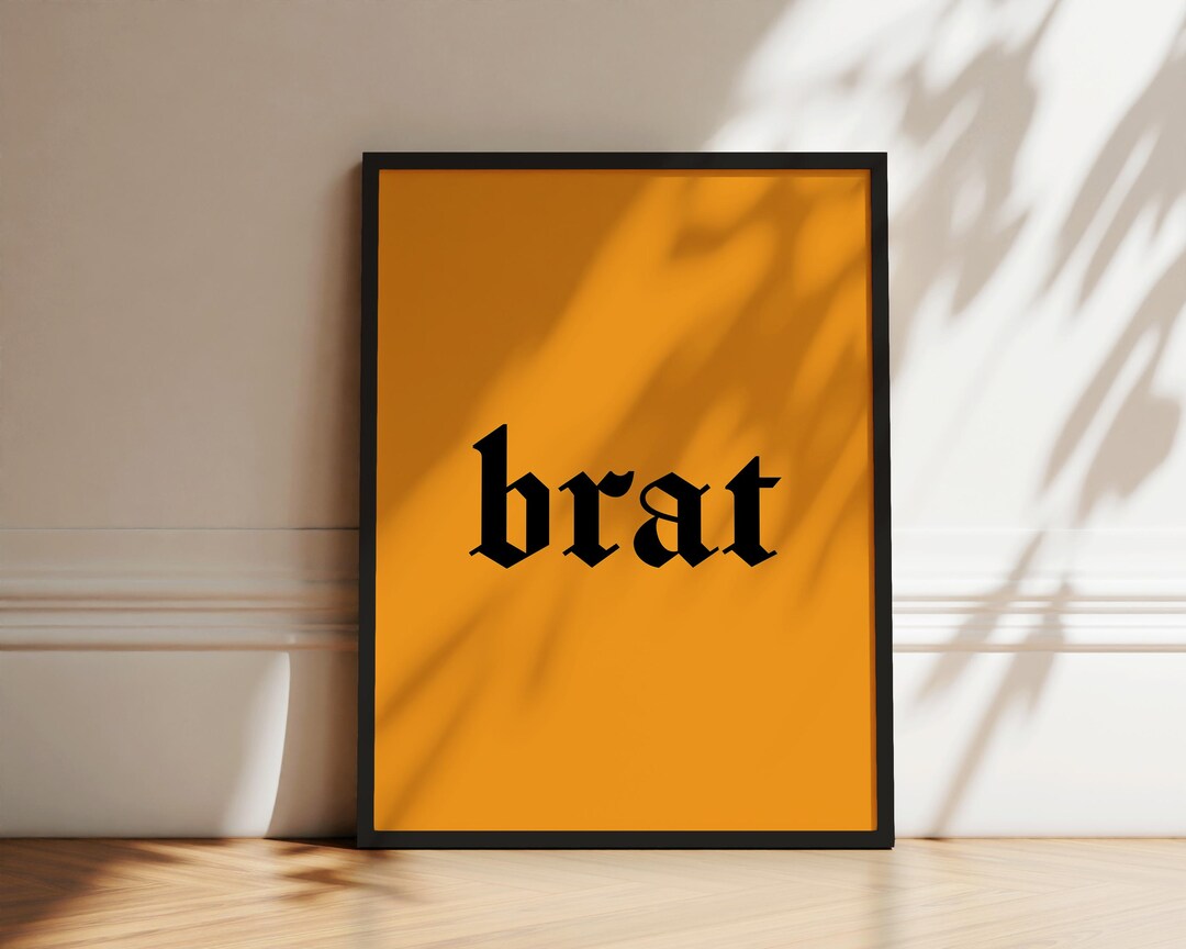 Brat Blackletter Typography Print Brat Summer Poster Y2K Art Neon Type ...