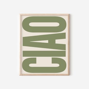 Ciao Print | Typography Poster | Trendy Wall Art | Italian Retro Poster ...