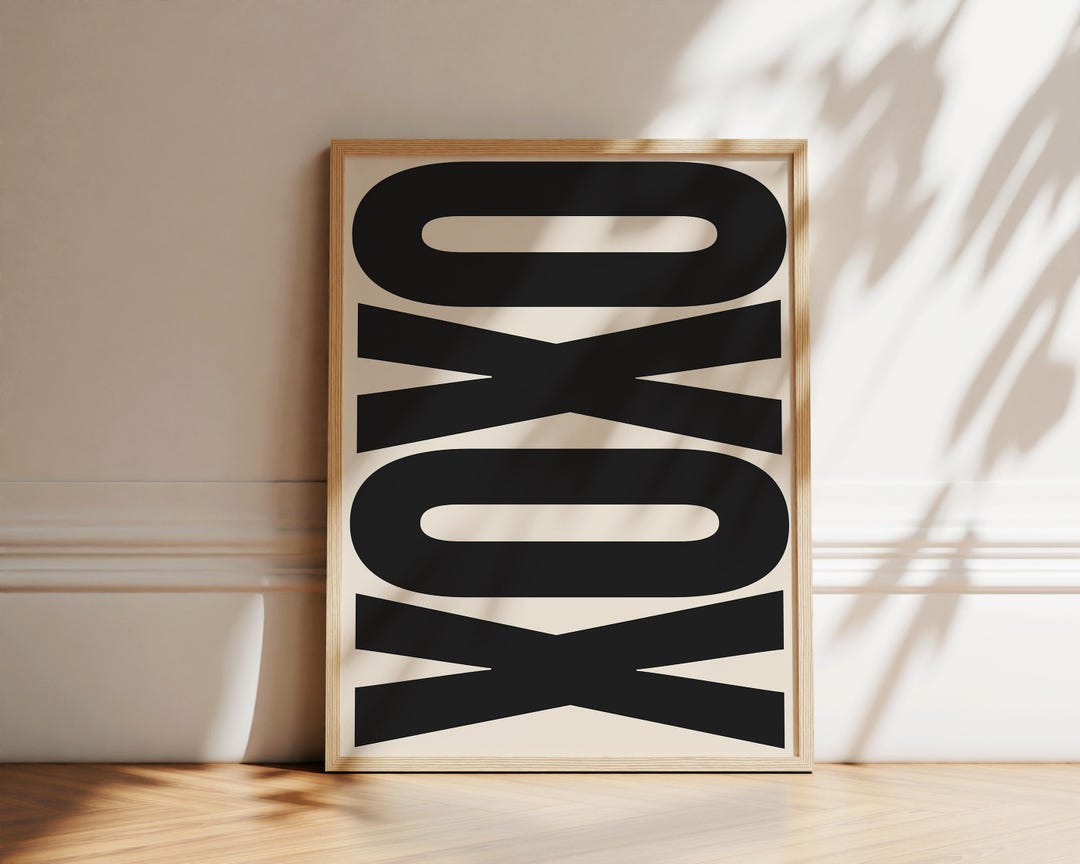 XOXO Art Print | Typography Poster | Trendy Art | Retro Type Poster ...