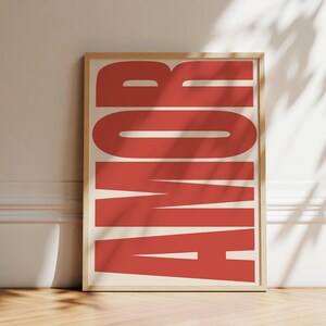 Amor Print | Retro Spanish Typography Poster (instant Download) - Etsy