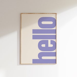 Hello Print | Typography Poster | Trendy Wall Art | Retro Type Poster ...