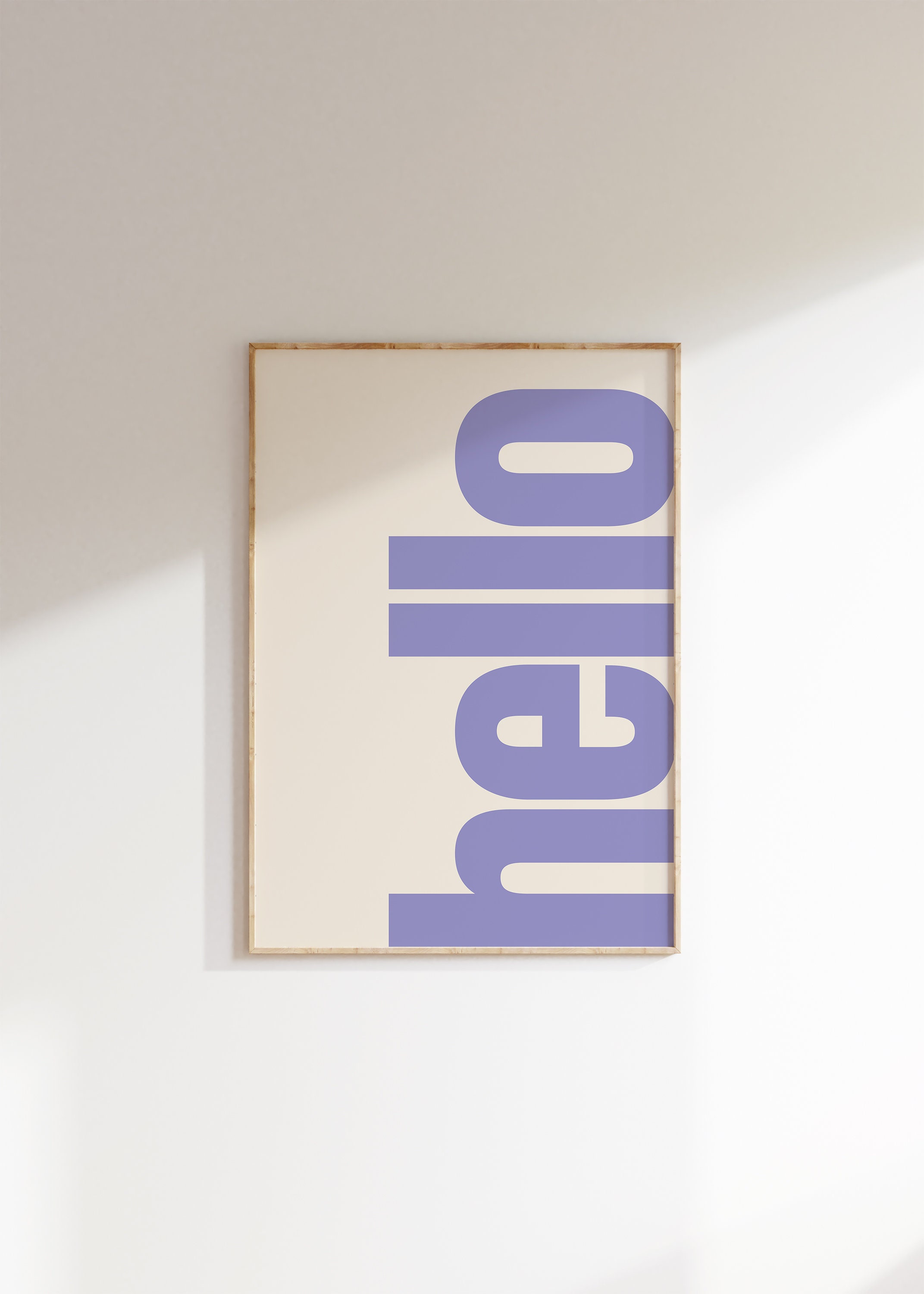 Hello Print Typography Poster Trendy Wall Art Retro Type Poster Neutral ...