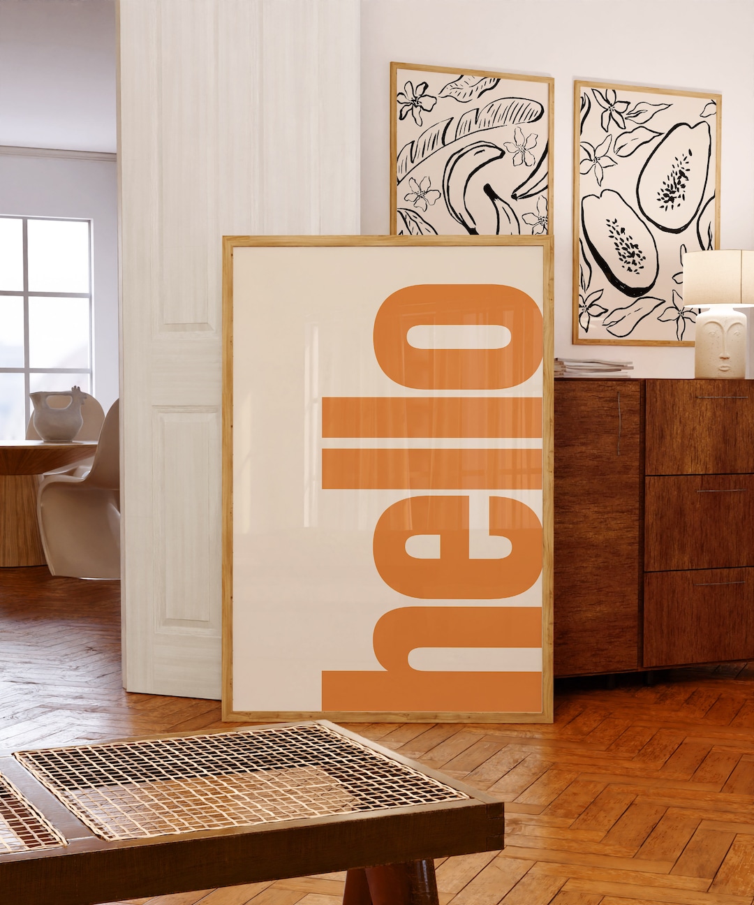 Hello Print | Typography Poster | Trendy Wall Art | Retro Type Poster ...