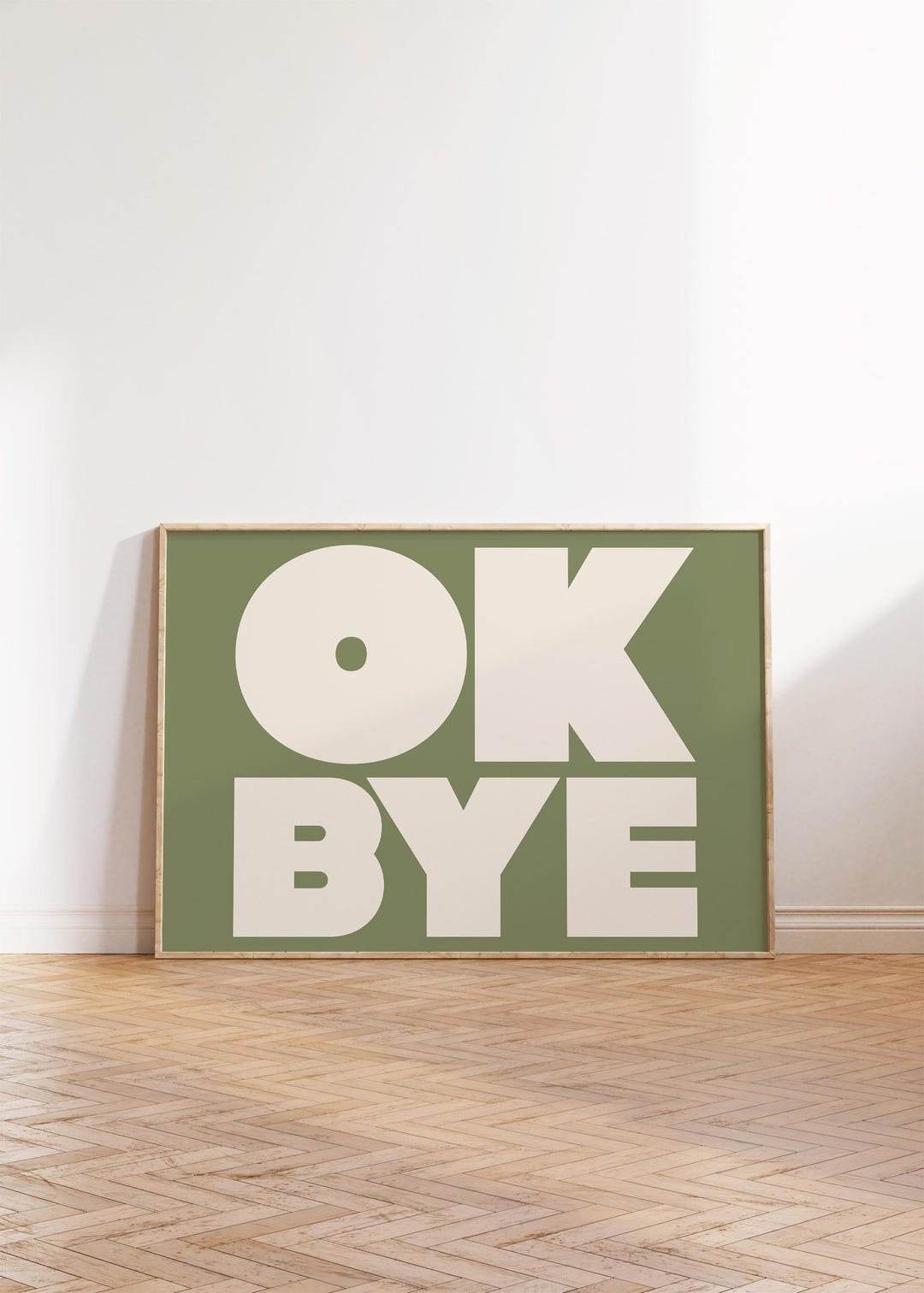OK BYE Print | Modern Typography Poster | Trendy Wall Art | Bold Type ...
