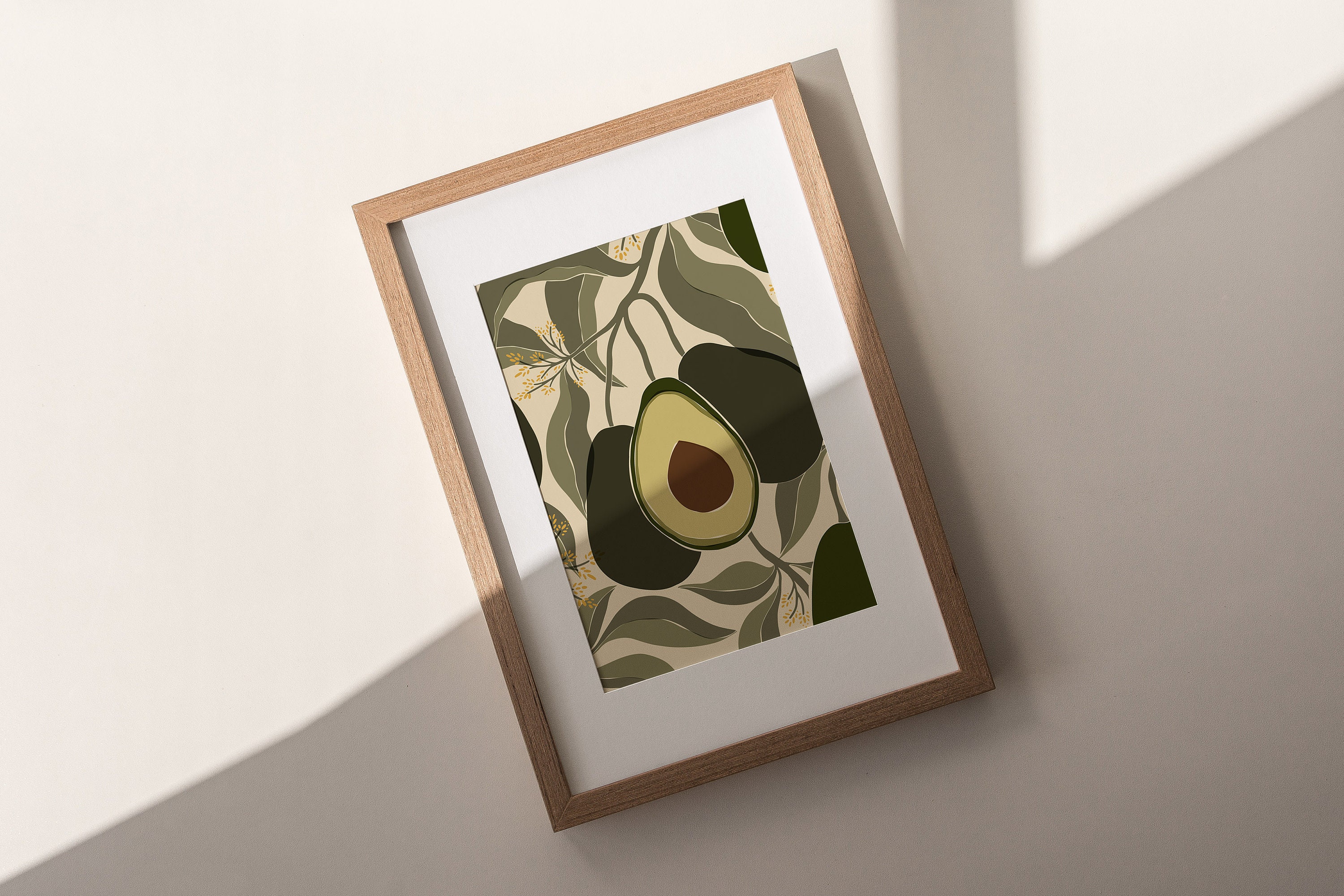 Avocados Print Abstract Wall Art Botanical Poster Avocado Illustration ...