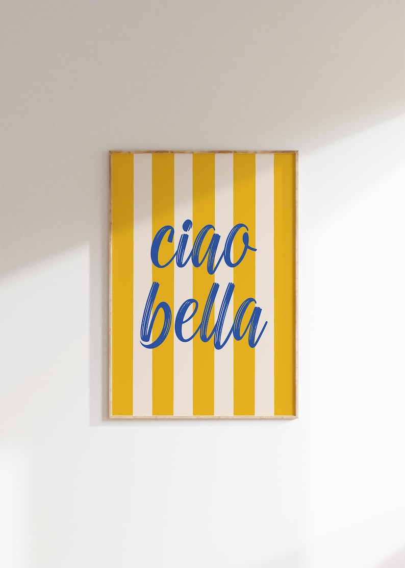 Ciao Bella Print | Italian Striped Poster, Trendy Wall Art (digital ...