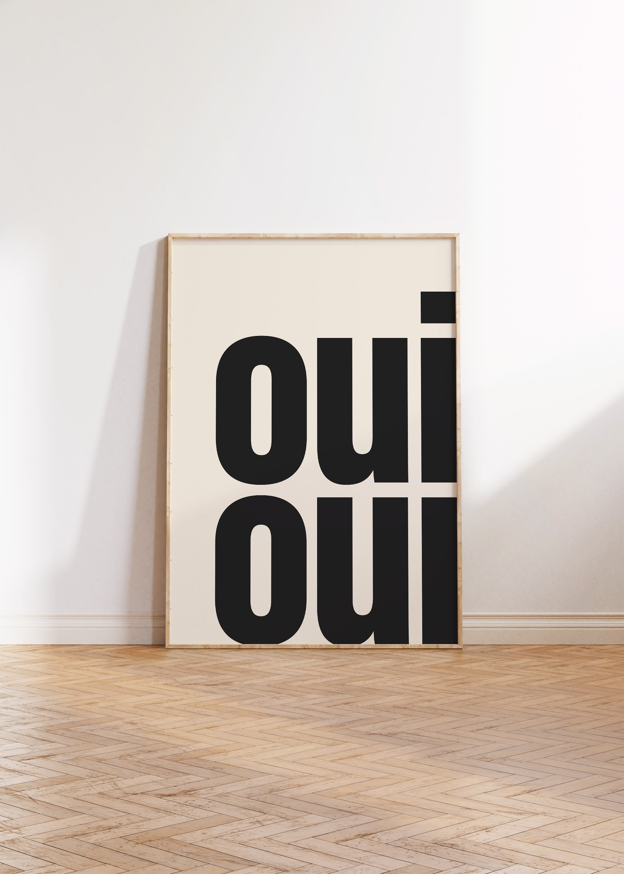 Oui Oui Print Typography Poster Trendy Wall Art French Retro Poster ...