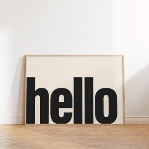 Hello Print | Typography Poster | Trendy Wall Art | Retro Type Poster ...