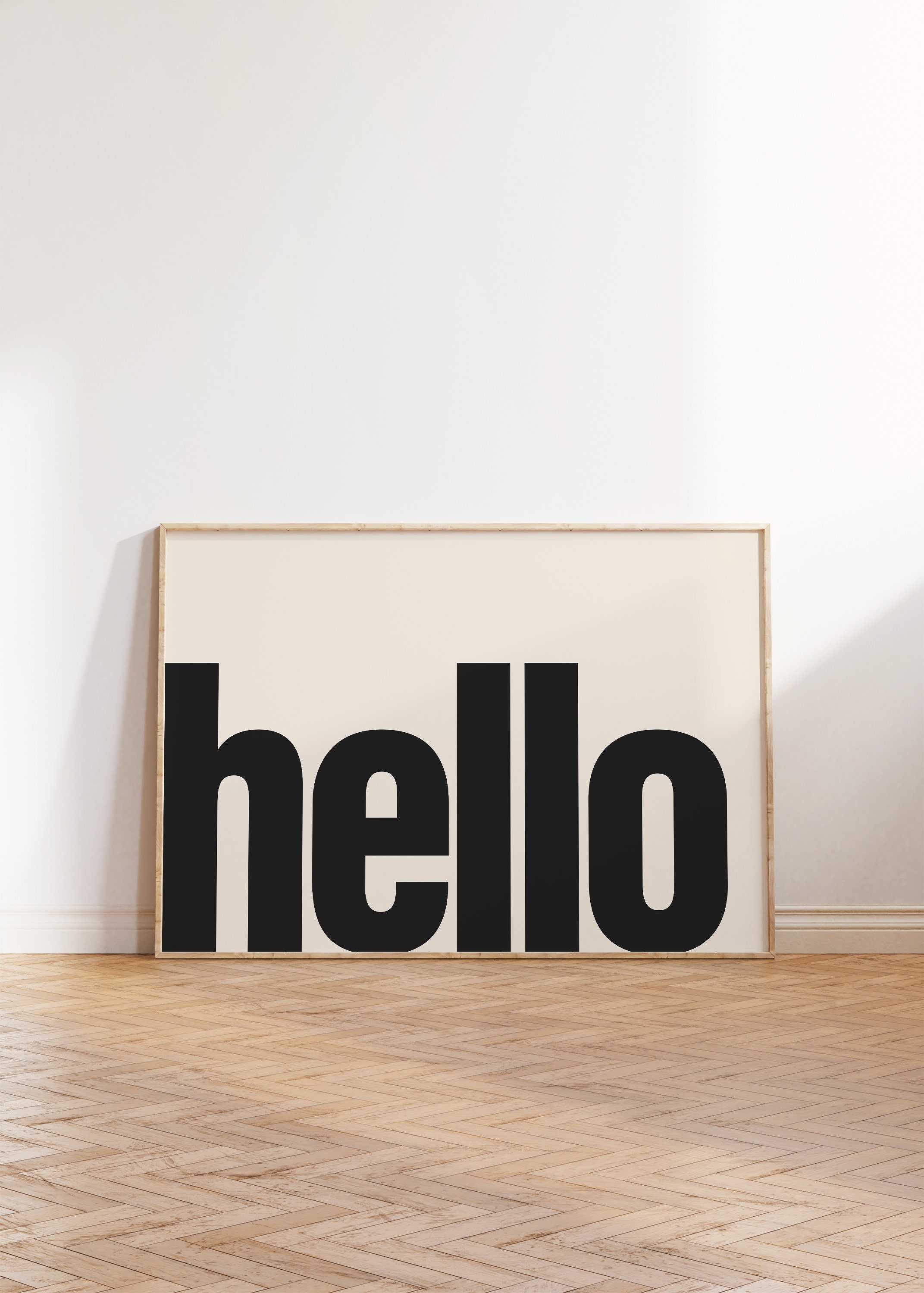 Hello Print Typography Poster Trendy Wall Art Retro Type Poster Neutral ...