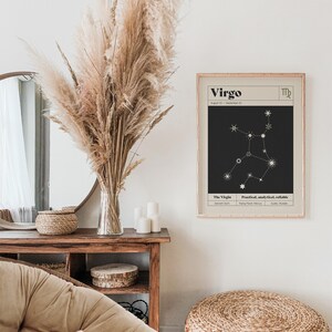 Virgo Star Constellation Art Print | Zodiac Constellation Wall Art ...