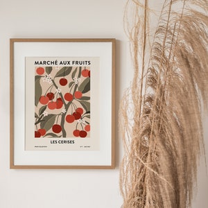 Cherries Print | Fruit Market Print | Abstract Wall Art | Botanical ...