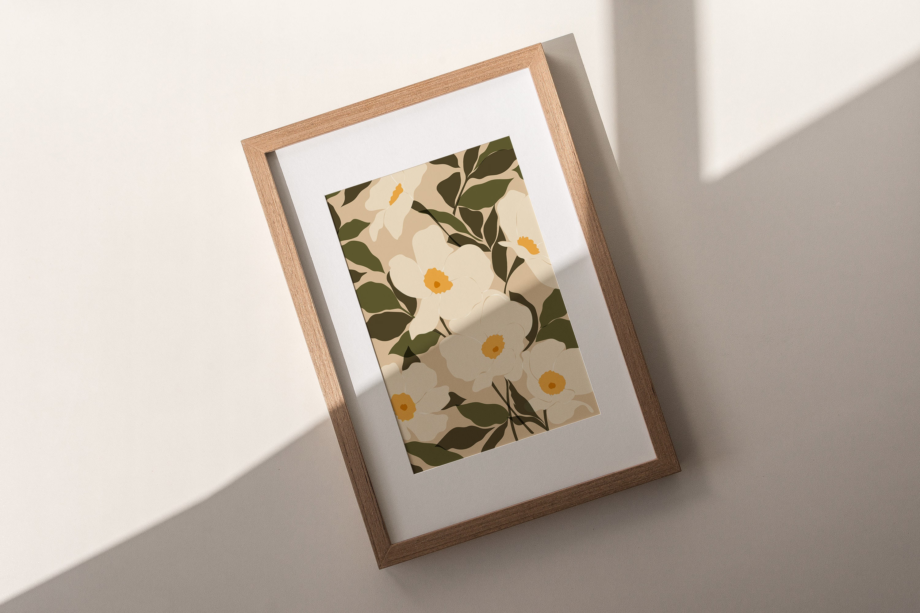White Roses Abstract Art Print | Botanical Illustration (instant ...