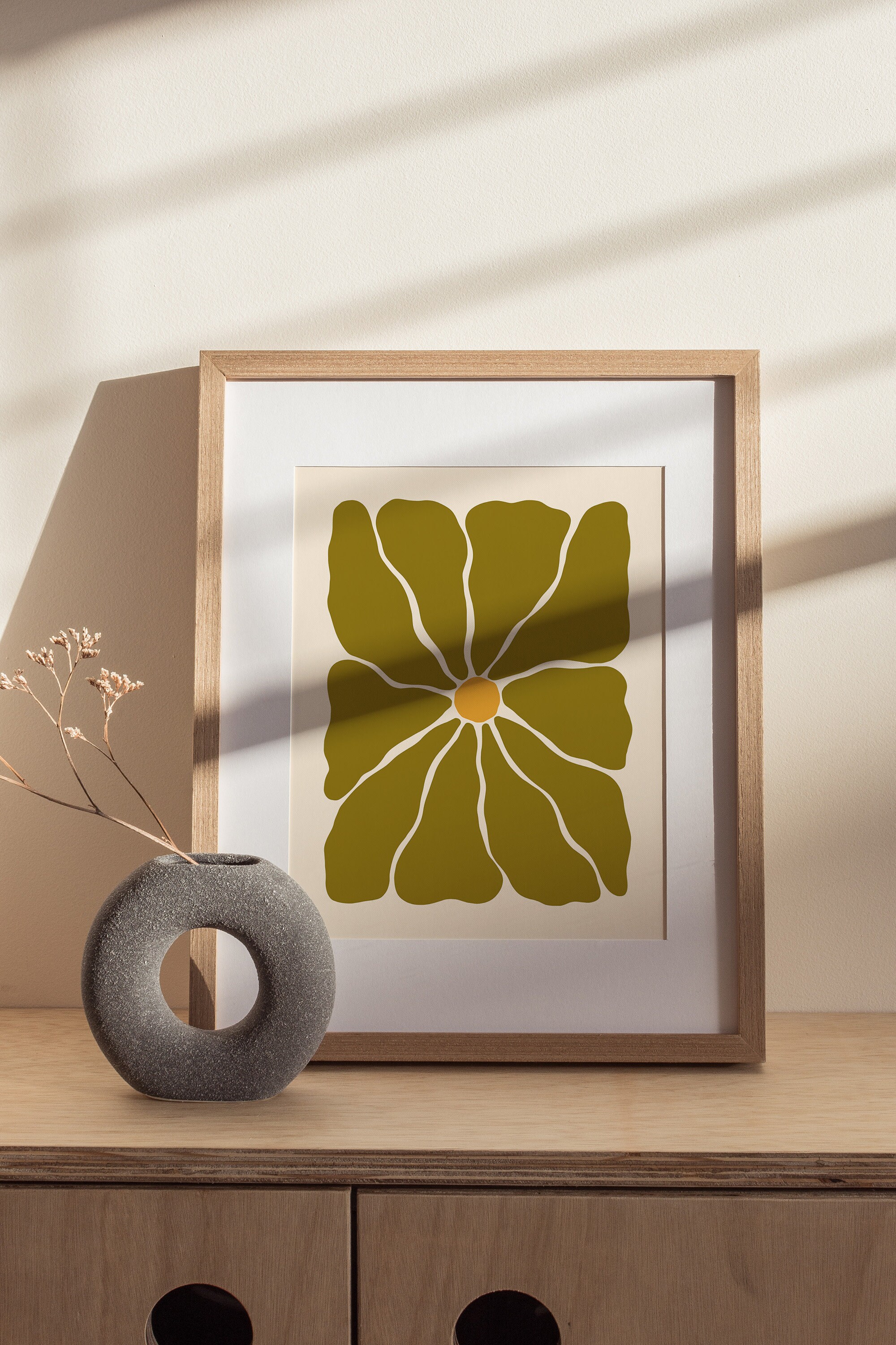 Retro Abstract Flower Art Print Groovy Flower Poster Matisse-inspired ...