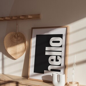 Hello Print | Typography Poster | Trendy Wall Art | Retro Type Poster ...