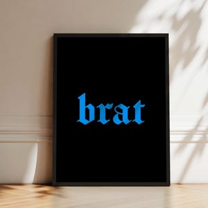 Brat Blackletter Typography Print Brat Summer Poster Y2K Art Neon Type ...