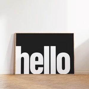 Hello Print | Typography Poster | Trendy Wall Art | Retro Type Poster ...