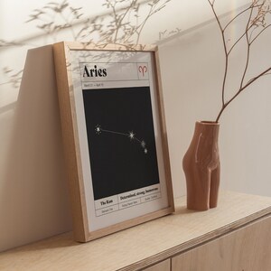 Aries Star Constellation Art Print | Zodiac Constellation Wall Art ...