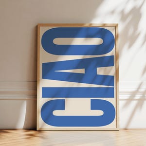 Ciao Print | Typography Poster | Trendy Wall Art | Italian Retro Poster ...