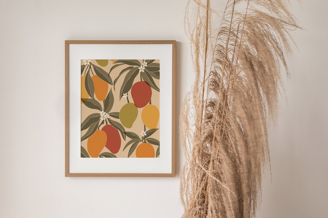 Mangoes Print | Abstract Wall Art | Botanical Poster | Mango ...