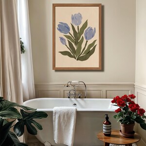 Periwinkle Tulip Print | Flower Market Botanical Print | Abstract ...