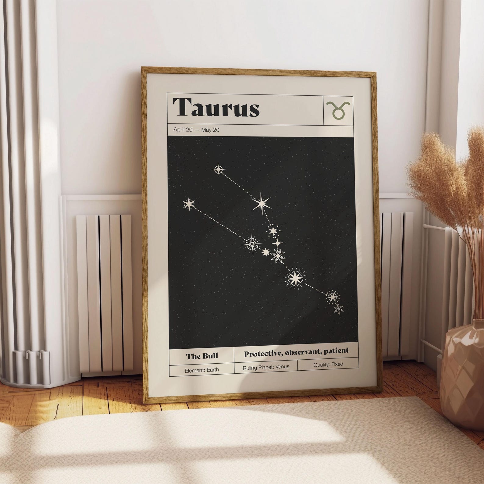 Taurus Star Constellation Art Print | Zodiac Astrology Poster (instant ...