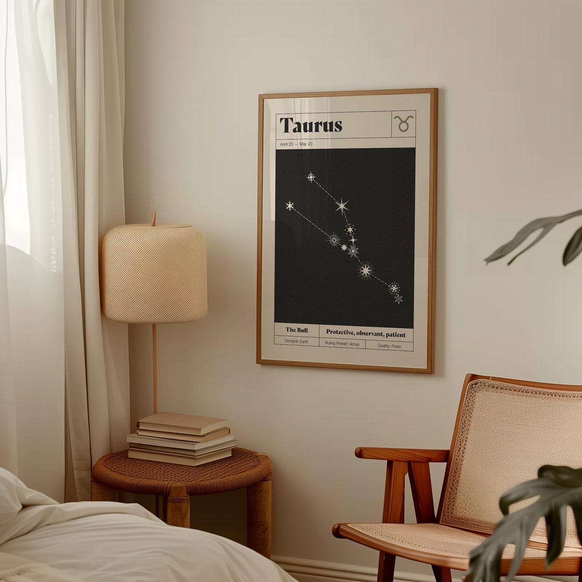 Taurus Star Constellation Art Print | Zodiac Astrology Poster (instant ...