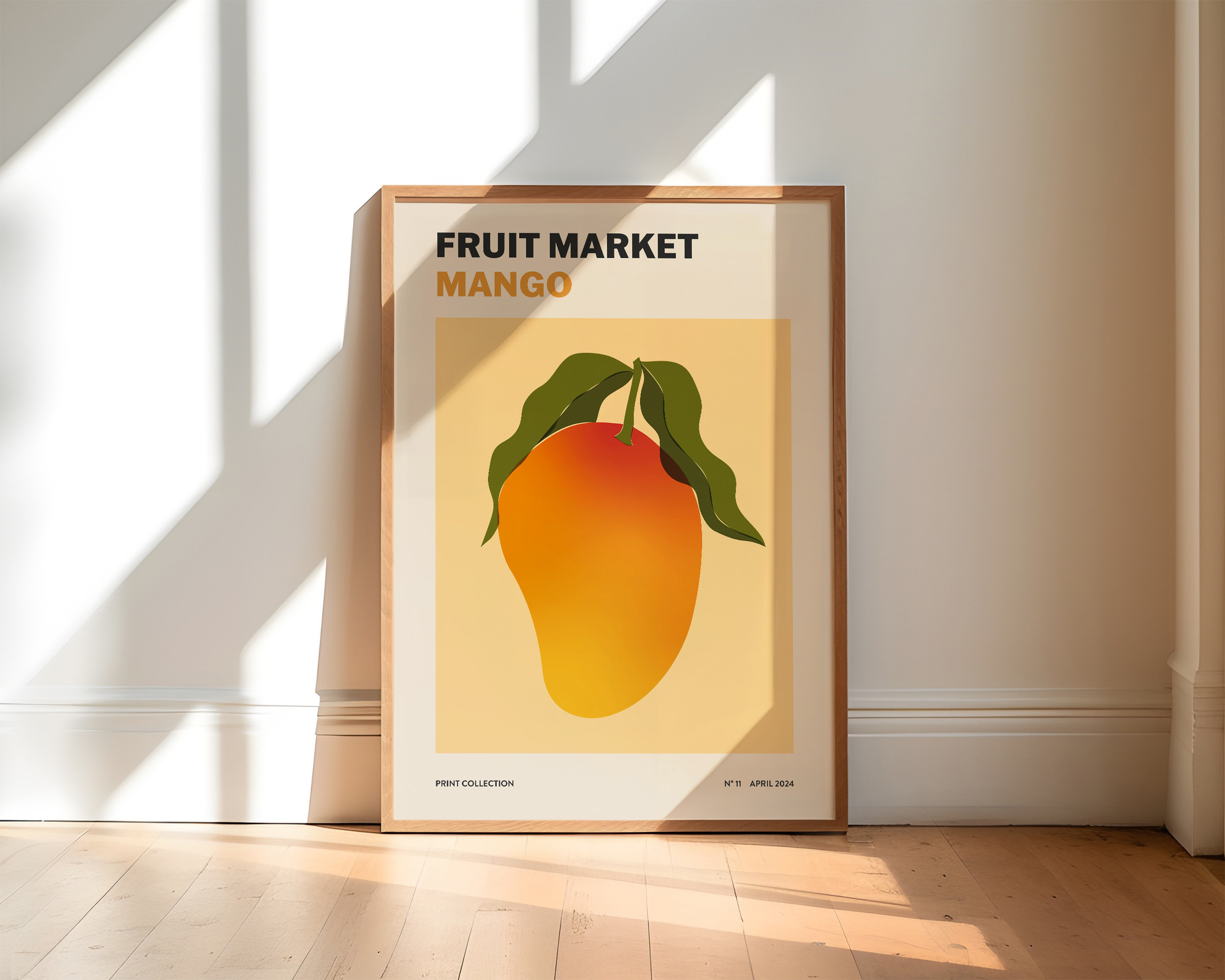 Mango Fruit Market Print Abstract Art Trendy Poster Tropical Mango ...