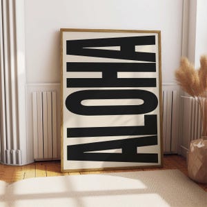 Aloha Print | Typography Poster | Trendy Wall Art | Retro Poster ...