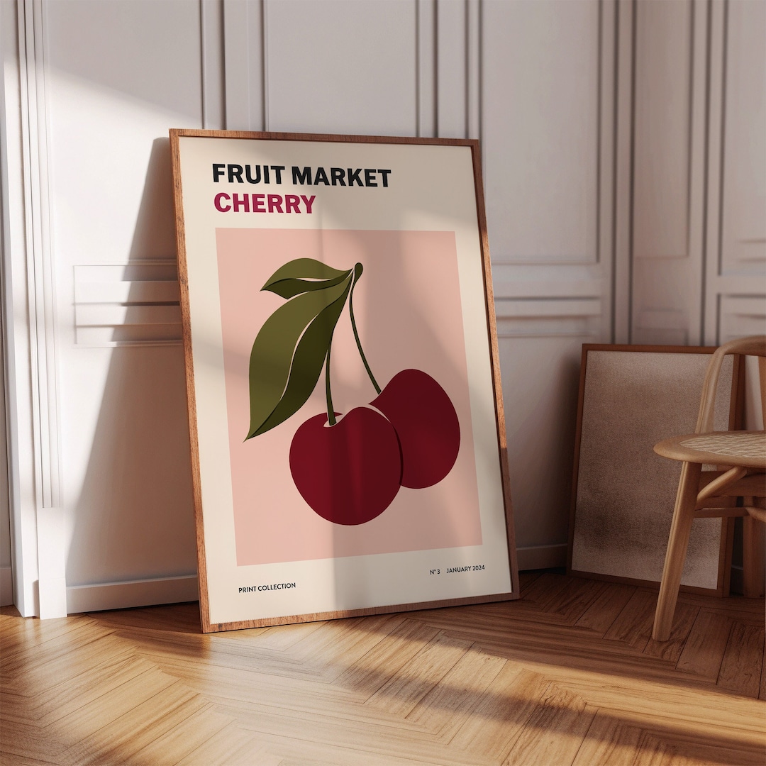 Cherry Fruit Market Print | Abstract Artwork | Trendy Poster | Cherries ...