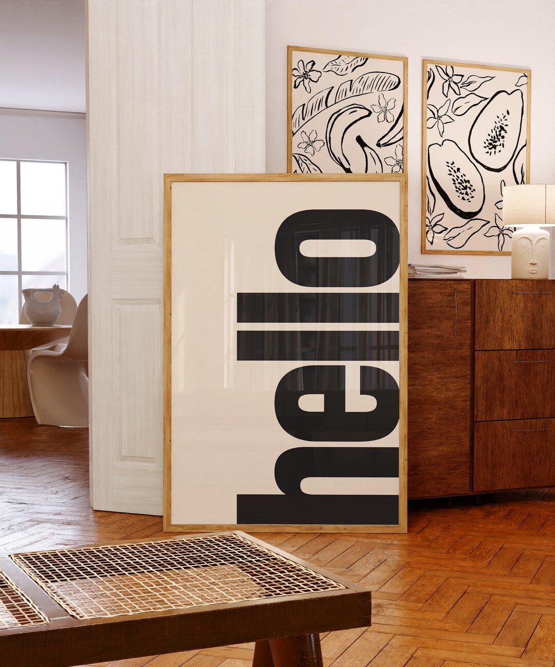 Hello Print | Typography Poster | Trendy Wall Art | Retro Type Poster ...