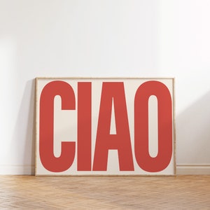 Ciao Print | Typography Poster | Trendy Wall Art | Italian Retro Poster ...