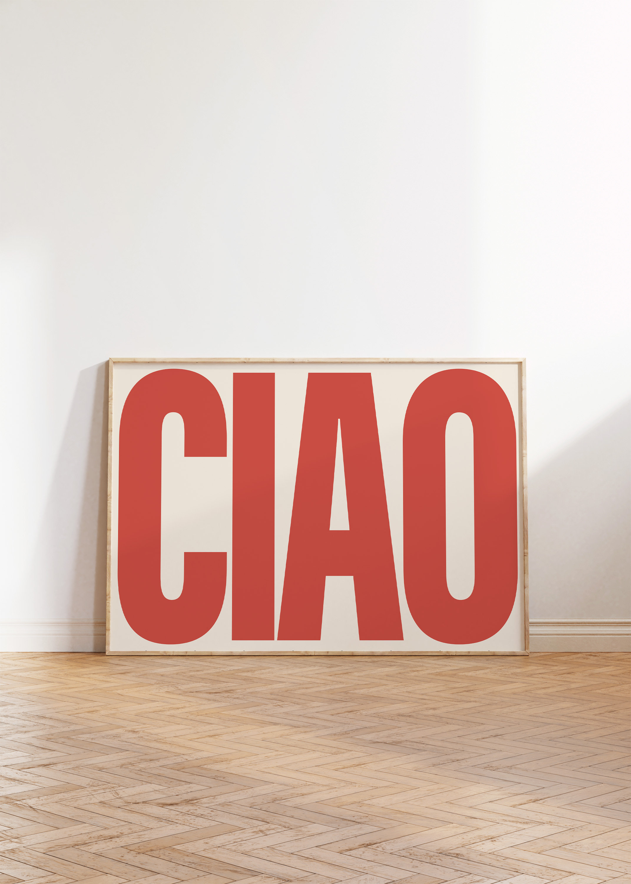 Ciao Print Typography Poster Trendy Wall Art Italian Retro Poster Red ...