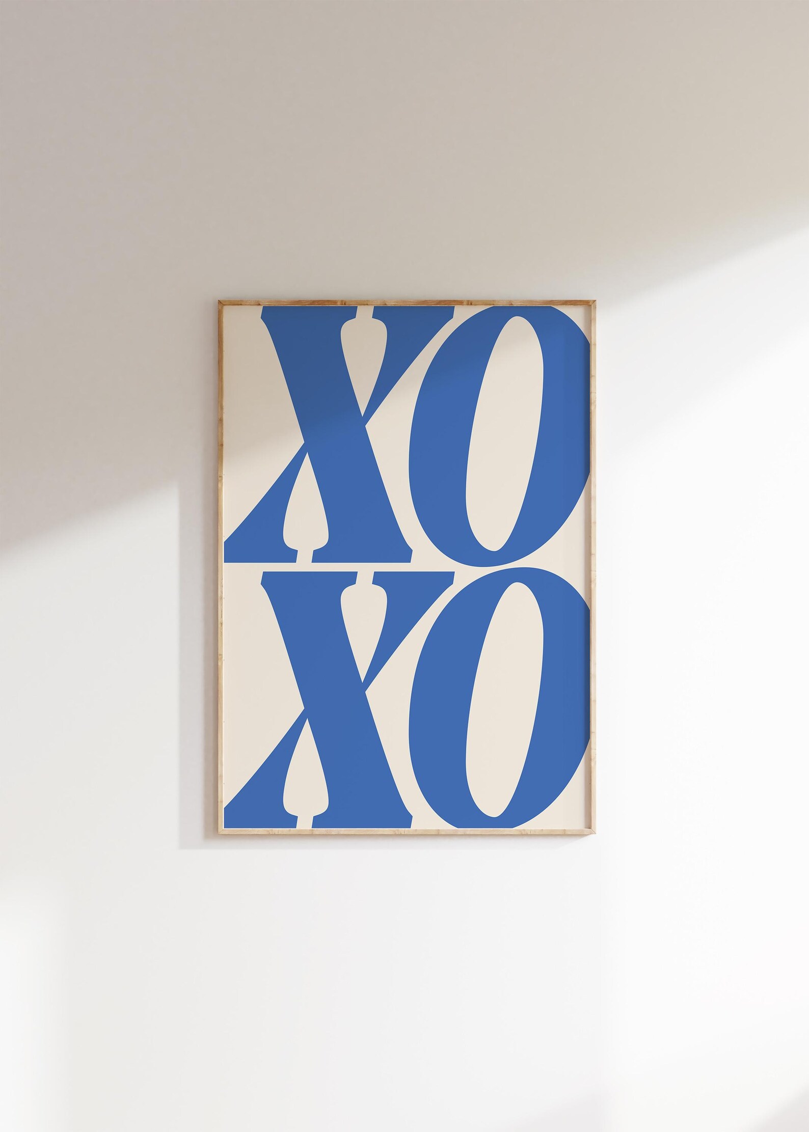 Blue XOXO Art Print | Retro Typography Poster (digital Download) - Etsy