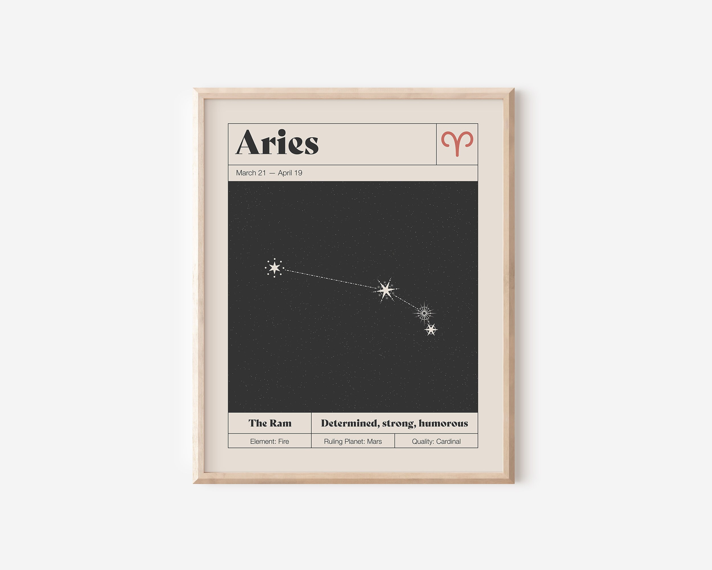 Aries Star Constellation Art Print Zodiac Constellation Wall Art ...