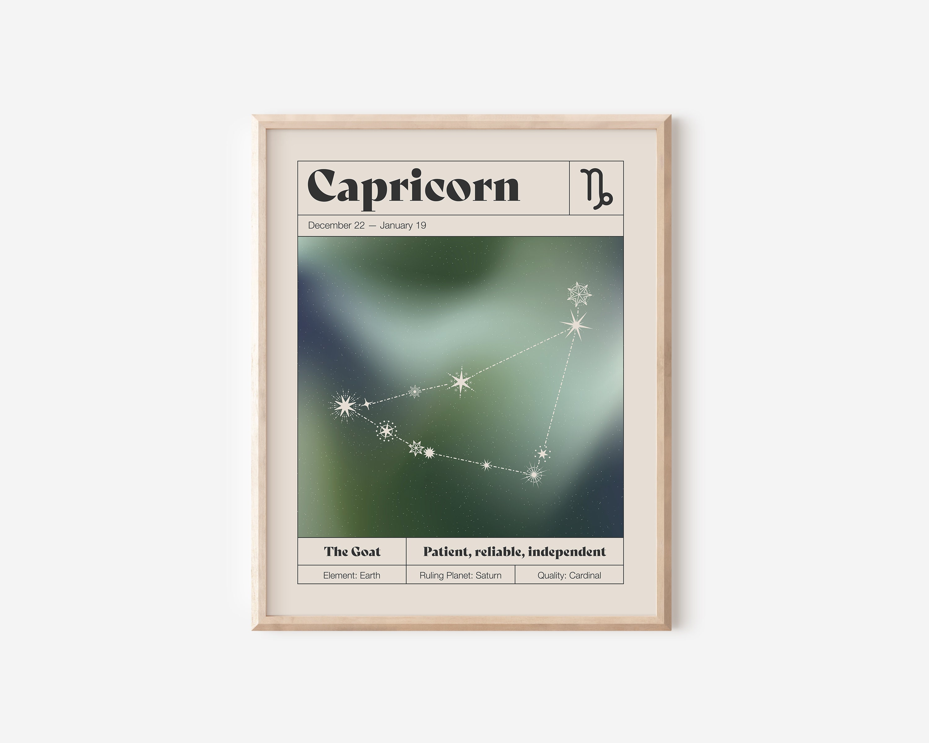 Capricorn Star Constellation Art Print Zodiac Constellation Art ...