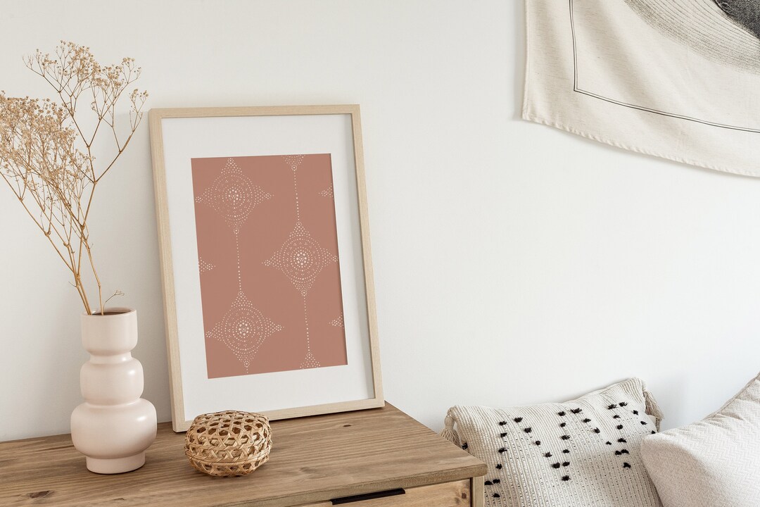 Boho Block Print Wall Art | Modern Geometric Pattern (instant Download ...