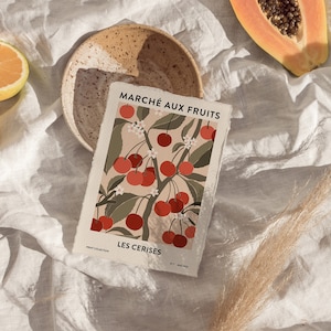 Cherries Print | Fruit Market Print | Abstract Wall Art | Botanical ...